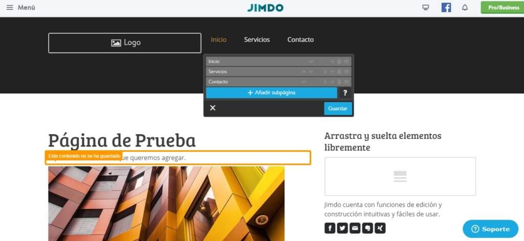 Crear un sitio web – opiniones de Jimdo - Webolto